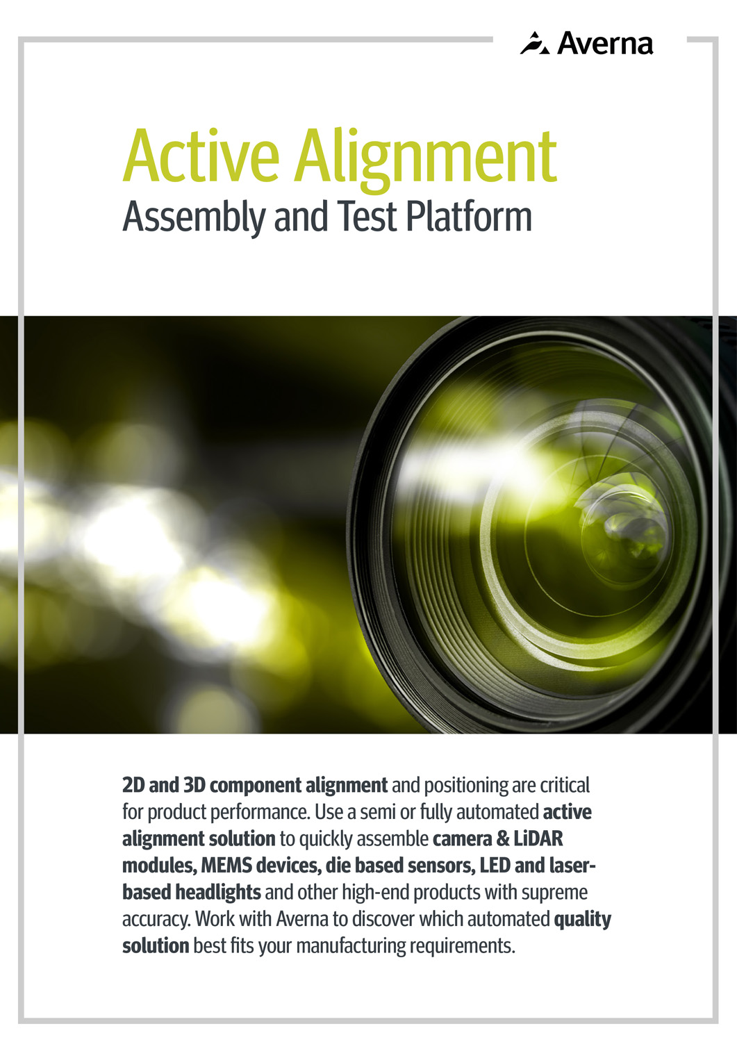 Active Alignment Equipment for Camera Module and Assembly